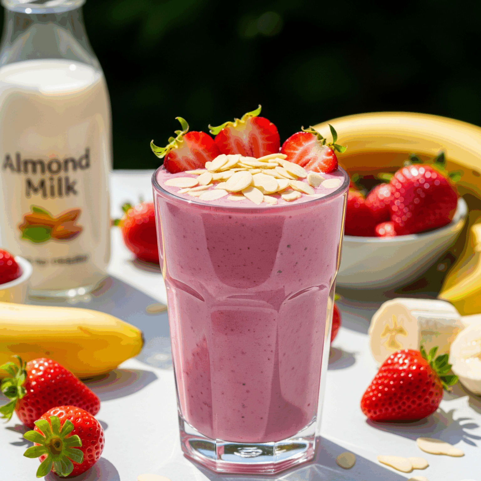 Smoothie de căpșuni cu banană – cremos, sănătos, vegan